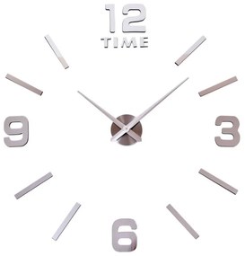 TZB Designové nástěnné hodiny Diy BAST 3D stříbrné