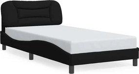 Rám postele bez matrace Hvar černý 100 x 200 cm textil 3207753
