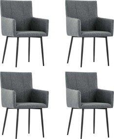 vidaXL Jídelní židle s područkami 4 ks textil [279710] Barva: Žlutá