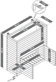 Tchibo - Prvek pro rozdělení prostoru s truhlíkem »Tinus« a úložným prostorem - barva: hnědá