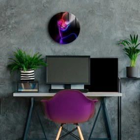 STYLER Nástěnné hodiny NEON sklo průměr 30 cm