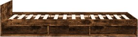 Rám postele se zásuvkou kouřový dub 100x200 cm kompozitní dřevo 3280794