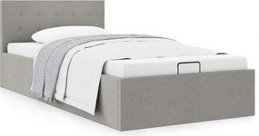Rám postele s úložným prostorem světle šedý textil 100 x 200 cm 285577