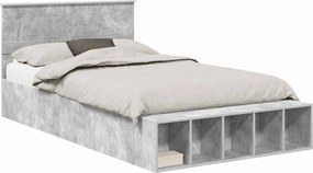Rám postele s čelo Betonově šedá 120 x 190 cm Kompozitní dřevo 3408385
