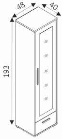 MARIDEX Skříň - HIT H1, dub sonoma