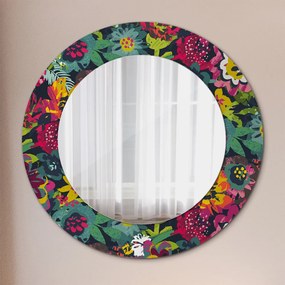 Kulaté dekorativní zrcadlo Ručně -nakládané květiny fi 50 cm