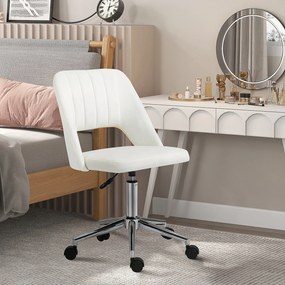 Otočná židle Vinsetto béžová, výškově nastavitelná kancelářská židle do obývacího pokoje a ke stolu, kompaktní, ergonomická a moderní