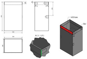 Sapho Prádelní koš do skříně 310x570x230mm, suchý zip, šedá - UPE600