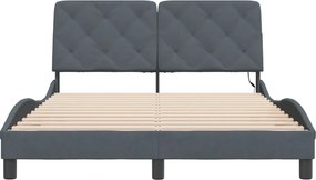 Rám postele s LED bez matrace tmavě šedý 120 x 200 cm samet 3213844