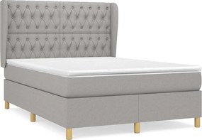 Box spring postel s matrací světle šedá 140 x 190 cm textil 3128757