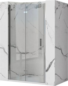 Rea Molier, skládací sprchové dveře 80x190cm, 6mm čiré sklo, chromový profil + boční magnetický profil, KPL-K6367