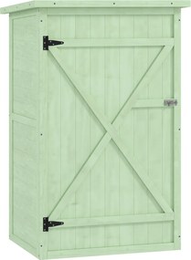 Zahradní skříňka Dřevěná kůlna na nářadí s policí Uzamykatelné dveře Základní deska Asfaltová střecha 75 x 56 x 115 cm