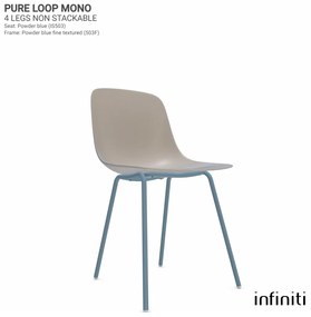 Židle Pure Loop Mono - nestohovatelná Barva kovové konstrukce: Powder blue 503F, Barva sedáku a opěradla z recyklovaného plastu: Sand IS514