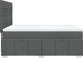 Box spring postel s matrací tmavě šedý 140 x 190 cm textil 3293964