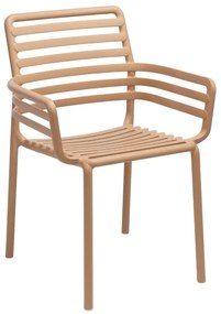 OnaDnes -20% Světle hnědá plastová zahradní židle Nardi Doga s područkami