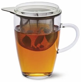 Simax 179 skleněný hrnek se sítkem a víčkem Tea for one 0,35 l