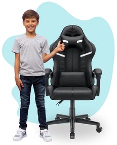 Dětská židle na hraní HC - 1004 černá s bílými detaily