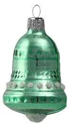 Mini skleněná ozdoba zvoneček zelený