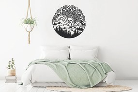 Lepy.cz Samolepka na zeď Mandala - Les Velikost (šířka x výška): 50x50cm, Barevná varianta: Bílá