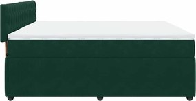 Box spring postel s matrací tmavě zelená 180x200 cm samet 3290115