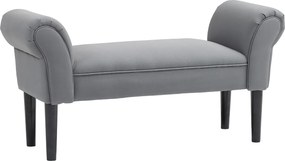 HOMCOM Lavice k posteli, čalouněná lavice, sedací lavice, lavice do ložnice, nosnost až 130 kg, plátno, tmavě šedá, 102 x 36 x 51 cm | Aosom