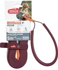 Zolux S.A.S. Vodítko pes BIVOUAK ploché,silik.15mm/5m červená Zolux