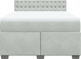 Box spring postel s matrací světle šedá 140x190 cm samet 3286318