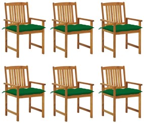 Zahradní židle s poduškami 6 ks masivní akáciové dřevo,  3078186