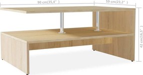 vidaXL Konferenční stolek dřevotříska 90x59x42 cm [244855] Barva: Dub a bílá