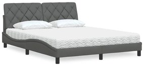 Postel s matrací tmavě šedá 160 x 200 cm textil 3310749
