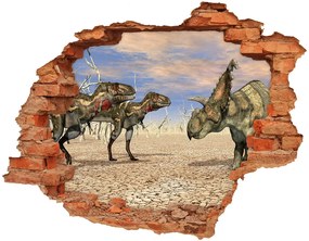 Wallmuralia Díra 3D fototapeta nálepka Dinozaury 90x70 cm