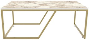 Designový konferenční stolek Waiola 120 cm bílý mramor / zlatý