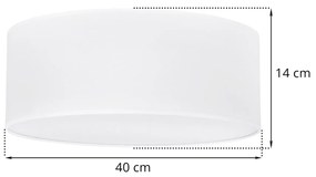 Stropní svítidlo Gaja, 1x bílé textilní stínítko, (bílé plexisklo), (fi 40cm)