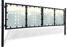 Černá jednokřídlá plotová branka 300 x 100 cm 141691