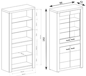Obývací stěna INDIANAPOLIS k | sestava F | kraft bílý