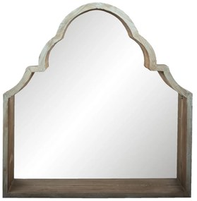 Bílo hnědé dřevěné zdobené zrcadlo Vafara - 85*12*87 cm
