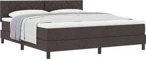 Postel s boxspringem s čelo Tmavě hnědá 180 x 200 cm textil 3338786