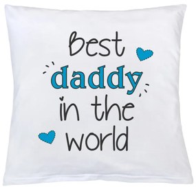 NEW BABY polštář s potiskem Best daddy bílá