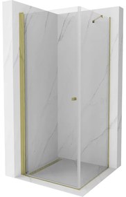 Mexen Pretoria sprchový kout s otočnými dveřmi 80 x 80 cm, Průhledné, Zlatá - 852-080-080-50-00