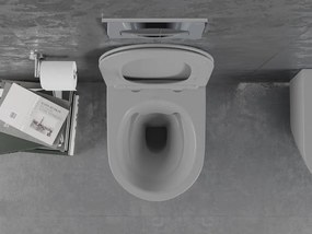 Mexen Lena wc mísa Rimless se sedátkem s tichým zavíráním slim, duroplast, světle šedá mat - 30224061