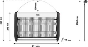 Elektrický lapač komárů a dalšího hmyzu TEESA TSA0210, 20W, ( 2x10W)