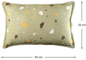 Zelený dětský pohovkový polštář z textilie bouclé/žinylkový Terrazzo Bolster – Wigiwama