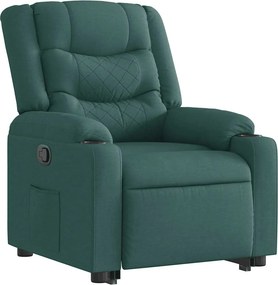Zvedací polohovací křeslo tmavě zelené textil 3310264