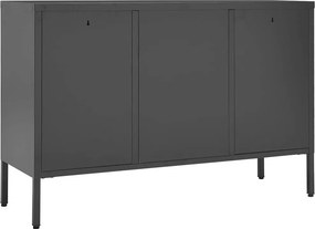 Příborník antracitový 105 x 35 x 70 cm ocel a tvrzené sklo 336078