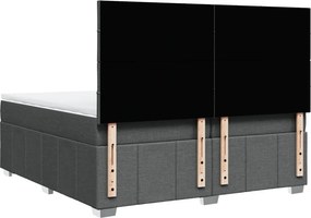 Box spring postel s matrací tmavě šedá 200x200 cm textil 3291776