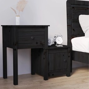 814547 vidaXL Noční stolek černý 79,5 x 38 x 65,5 cm masivní borové dřevo