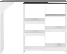 Barový stůl s pohyblivým regálem bílý 138 x 39 x 110 cm 280226