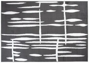 Moderní kusový koberec CHEAP T967A tmavě šedý bílý Rozměr: 220x300 cm