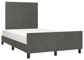 Rám postele s čelem tmavě šedý 120 x 200 cm samet,  3125746