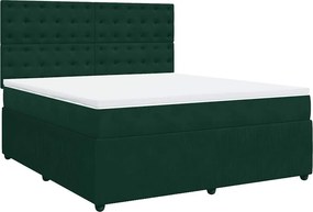 Box spring postel s matrací tmavě zelená 180x200 cm samet 3292421